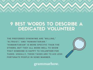9 Best Words to Describe a Dedicated Volunteer