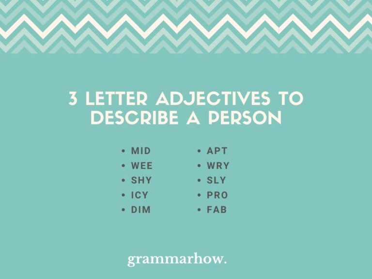 3 Letter Adjectives (Alphabetic List + Most Common)