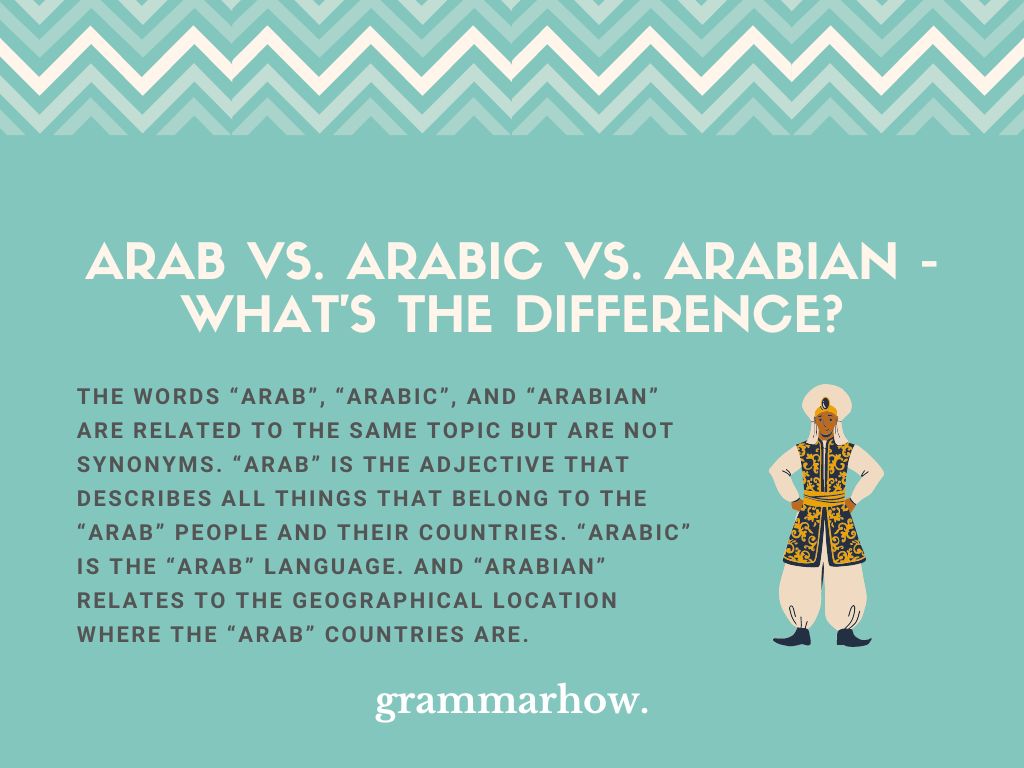 Arab vs. Arabic vs. Arabian - What's the Difference? - TrendRadars