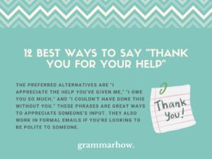 12 Best Ways to Say "Thank You for Your Help"