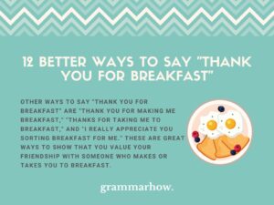 12 Better Ways to Say "Thank You for Breakfast"