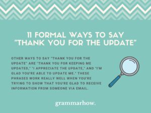 11 Formal Ways to Say "Thank You for the Update"