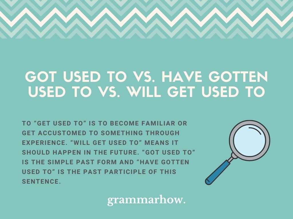 Got Used To Vs. Have Gotten Used To Vs. Will Get Used To - TrendRadars