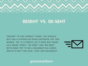 Resent or Re-sent - Which is correct? (Helpful Examples)