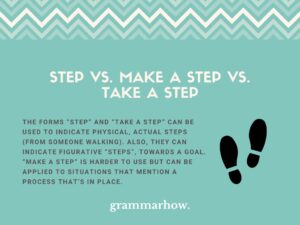 Step vs. Make a Step vs. Take a Step (Helpful Examples)