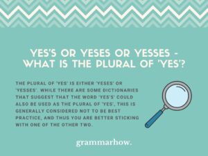 Yes's or Yeses or Yesses - What Is the Plural of "Yes"?