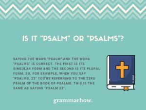 Is It "Psalm" or "Psalms"? (Correct Spelling)