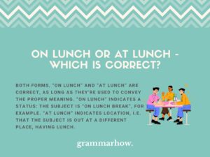 On Lunch or At Lunch - Which Is Correct? (With Examples)