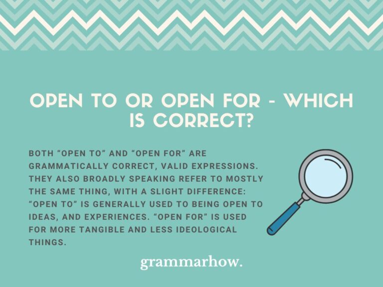 Open To or Open For - Which Is Correct? (Helpful Examples)