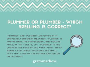 Plummer or Plumber - Which Spelling Is Correct?