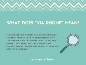 "Via Phone" - Meaning & Correct Usage (With Synonyms)