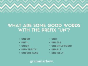 Words with the Prefix "Un" (Alphabetic List + Most Common)