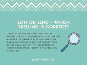 22th or 22nd - Which Spelling Is Correct?