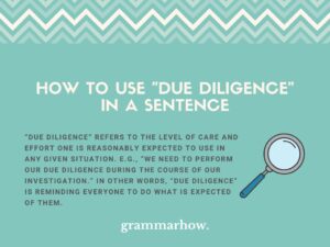 How to Use “Due Diligence” in a Sentence