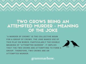 Two Crows Being an Attempted Murder - Meaning of the Joke