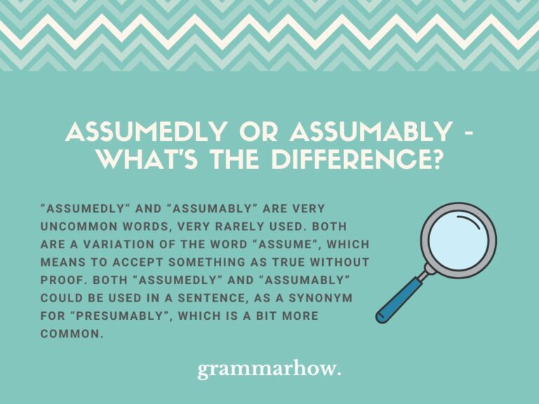 Assumedly or Assumably - What’s the Difference?