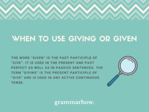 Giving or Given? When to Use Each (Helpful Examples)