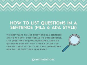 How to List Questions in a Sentence (MLA & APA Style)