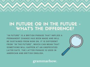 In Future or In the Future - What's the Difference?
