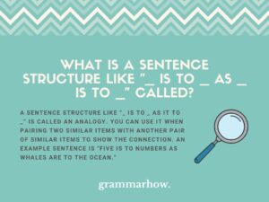 Is to as Is to (Word for This Sentence Structure)