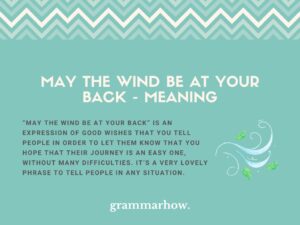May the Wind Be at Your Back - Meaning & Examples