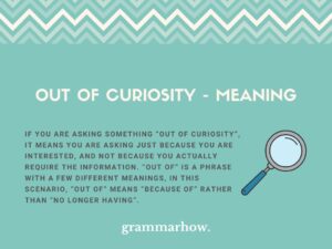 Out Of Curiosity - Meaning & Example Sentences