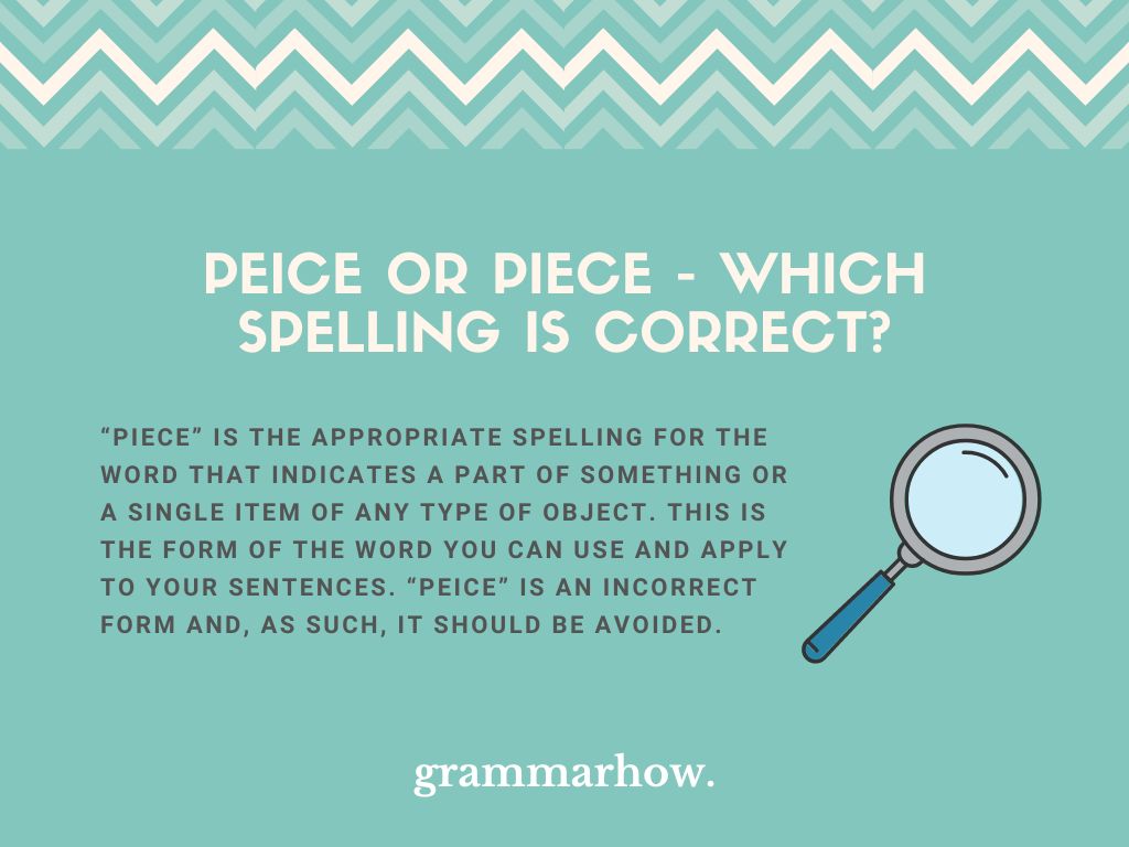 Peice or Piece - Which Spelling Is Correct? - TrendRadars