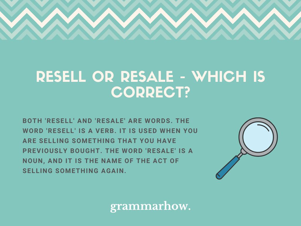 Resell or Resale - Which Is Correct? (Helpful Examples) - TrendRadars