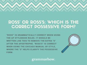 Ross' or Ross's? (Correct Possessive Form)