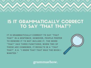 Is “that that” Grammatically Correct? (Rules & Examples)