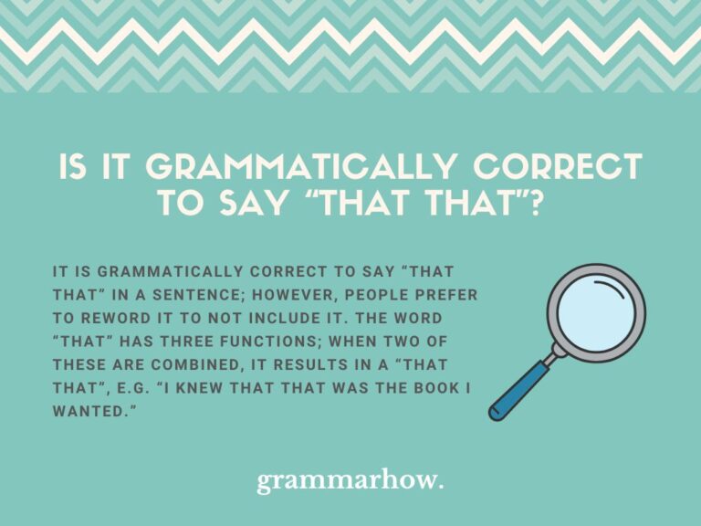 Is “that that” Grammatically Correct? (Rules & Examples)