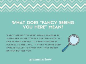 Fancy Seeing You Here - Meaning & What to Reply