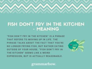 Fish Don't Fry in the Kitchen - Meaning Explained