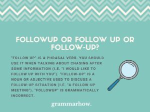 Followup or Follow Up or Follow-up? (Helpful Examples)