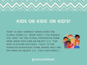 Kids or Kids' or Kid's? (Helpful Examples)
