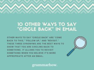 10 Other Ways to Say "Circle Back" in Email