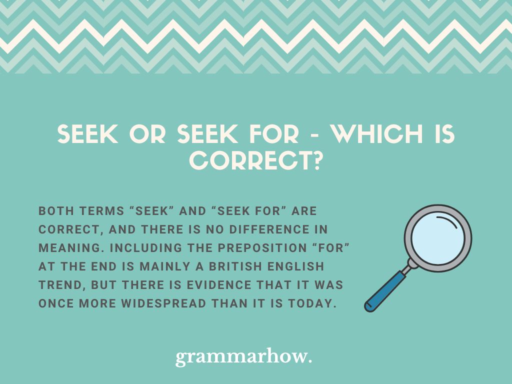 Seek Or Seek For Which Is Correct Helpful Examples Seek Or Seek For Which Is Correct Helpful Examples