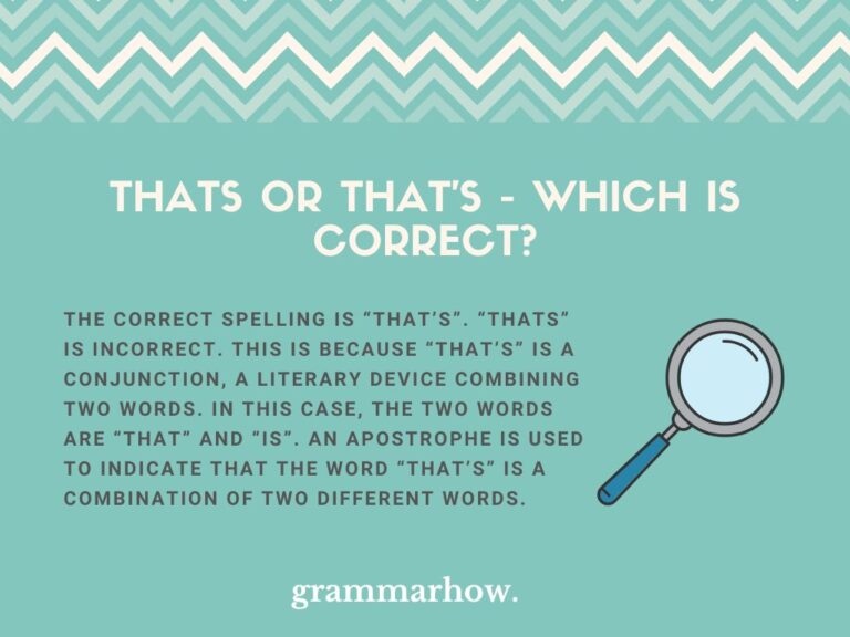 Thats or That's - Which Is Correct?