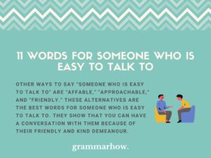 11 Words for Someone Who Is Easy to Talk To