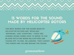 13 Words for the Sound Made by Helicopter Rotors