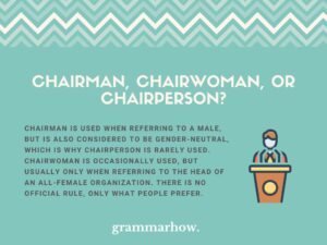 Chairman, Chairwoman, or Chairperson? [When to Use Each]
