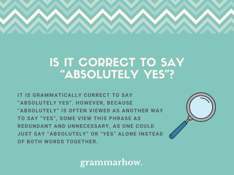 Is It Correct to Say “Absolutely Yes”?