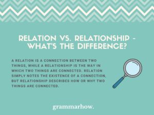 Relation vs. Relationship - What's the Difference?