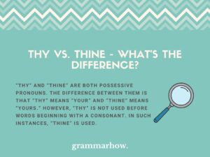 Thy vs. Thine - What’s the Difference? (With Examples)