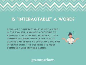 Is "Interactable" a Word?