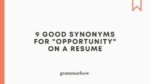 9 Good Synonyms for "Opportunity" on a Resume